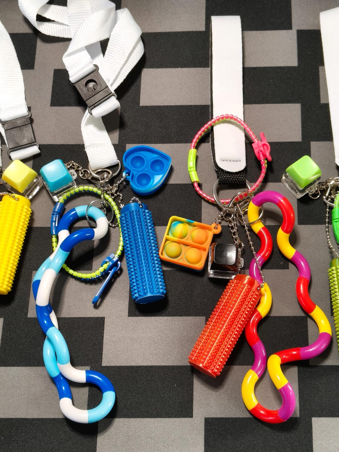 Fidget Lanyard or Wristlet - Multicolour - Fidget Toys on the Go - Etsy UK