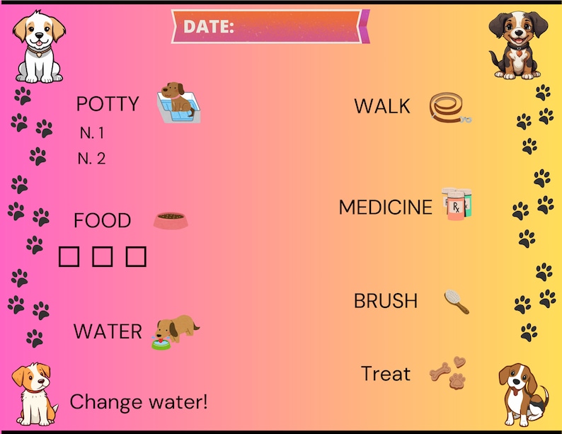 Dogs Daily Chart - Etsy