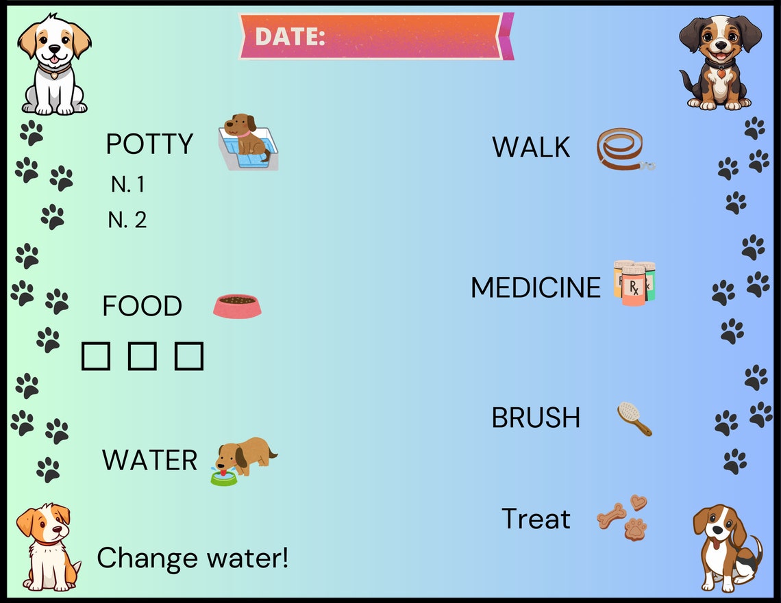 Dogs Daily Chart - Etsy