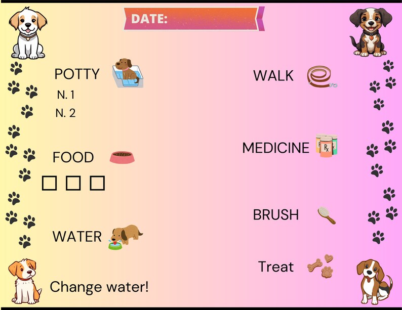 Dogs Daily Chart - Etsy