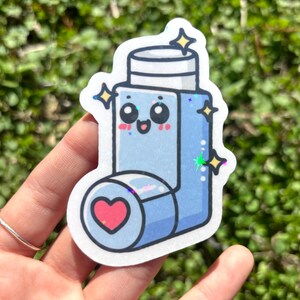 Cute Inhaler Sticker 2 Pack - Kawaii Asthma Sticker Two Set, Funny ...