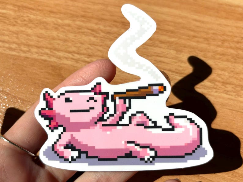 Funny Smoking Axolotl Vinyl Sticker Adult Weed, Marijuana, Pot, Mary ...