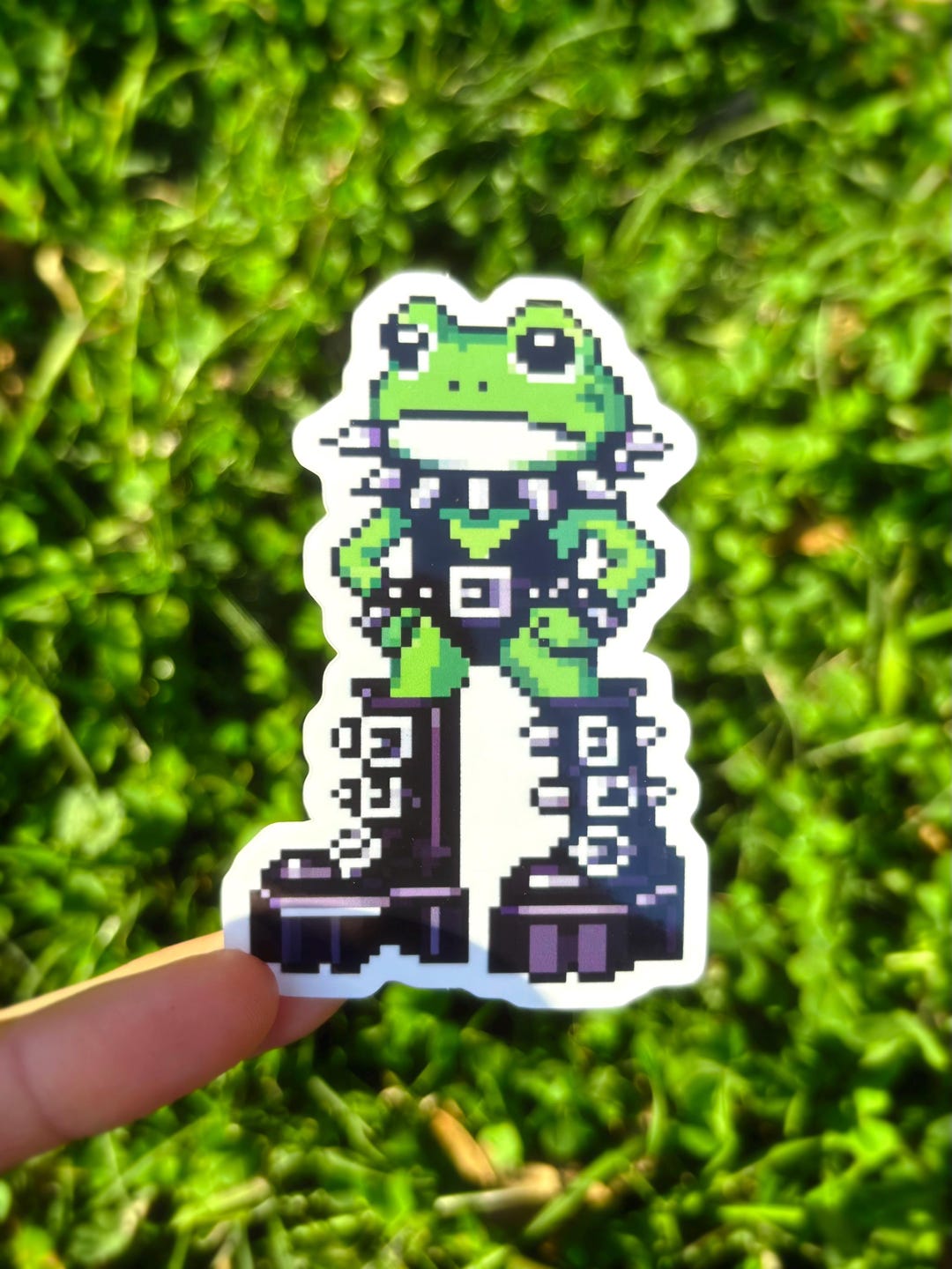 Goth Frog Vinyl Sticker - Holographic Punk Frog Sticker, Cute Queer ...
