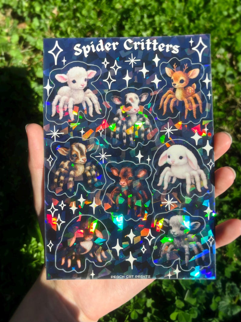 Spider Critters Sticker Sheet: Creepy Cute Sticker Sheet, Weird Cute ...