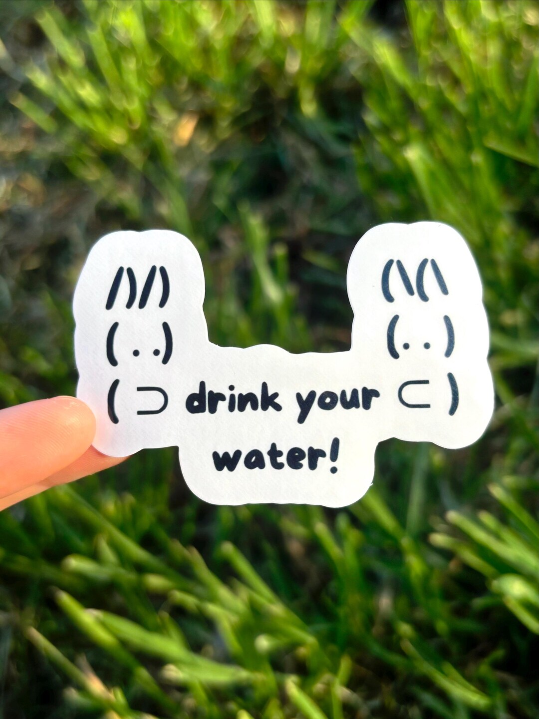 Drink Your Water Emoticon Sticker - Gym Bottle Sticker, Water Bottle ...