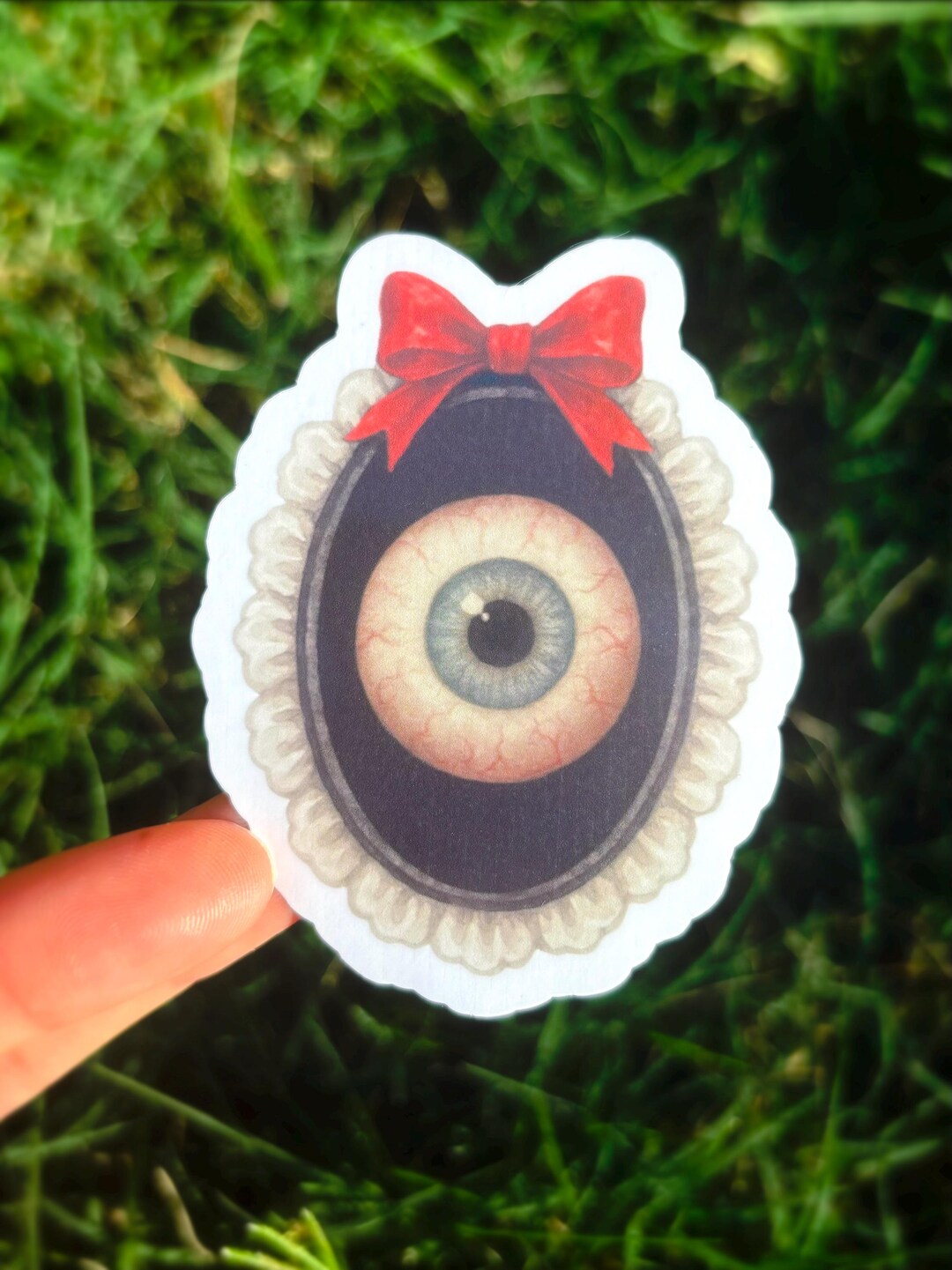 Human Eye Cameo Brooch Sticker - Creepy Cute Illustration, Morbid ...