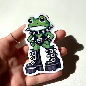 Goth Frog Vinyl Sticker - Holographic Punk Frog Sticker, Cute Queer ...