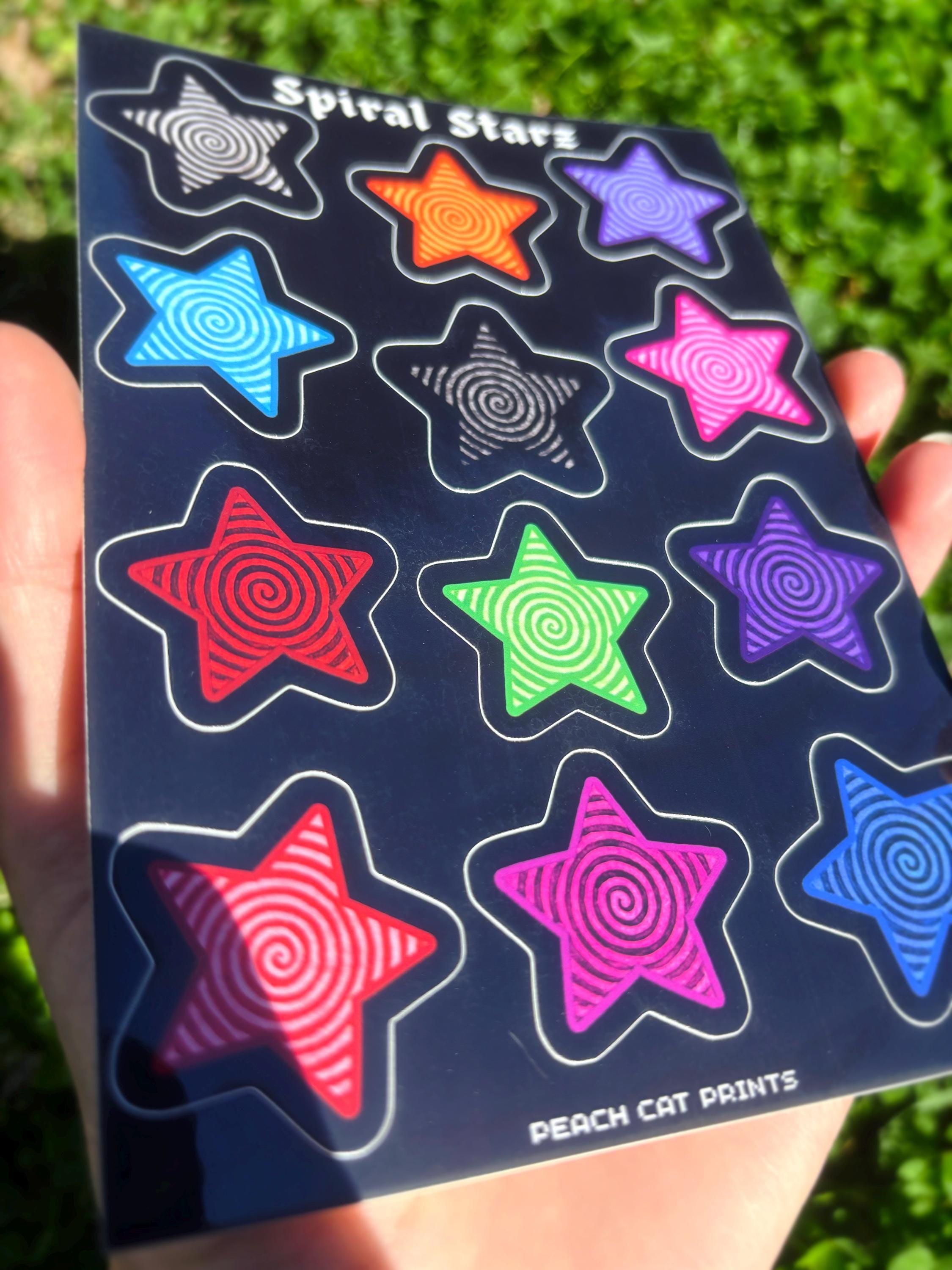 Black Star Sticker Sheet - Stars Sticker Sheet, Cute Star Sticker ...
