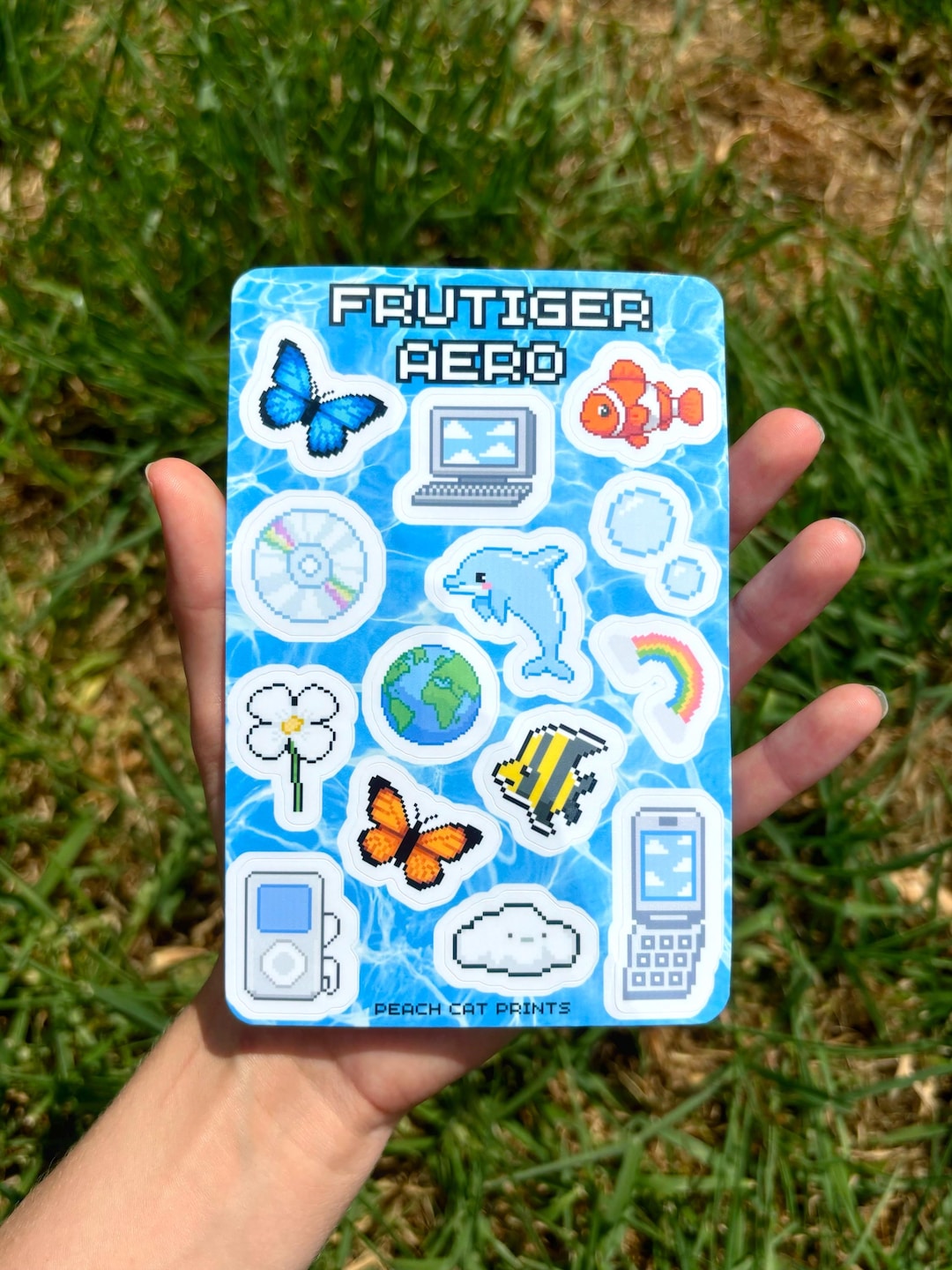 Frutiger Aero Sticker Sheet - Frutiger Aero Stickers, Y2K Sticker Sheet ...