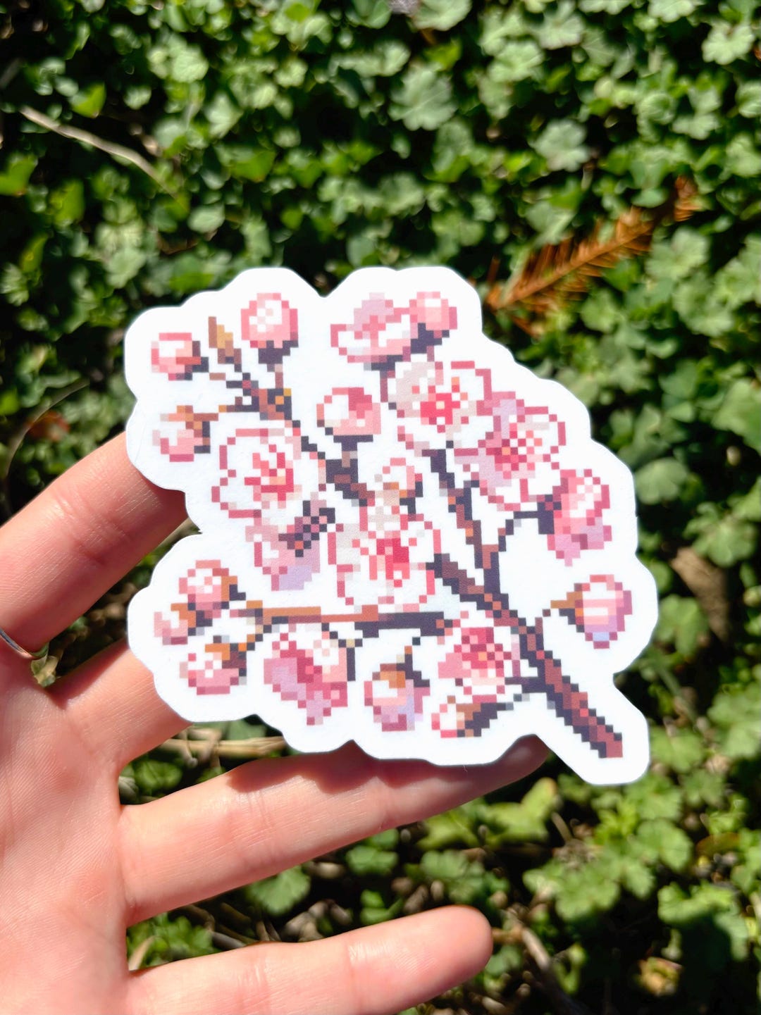 Cherry Blossom Branch Sticker, Pixel Art Sakura Sticker, Cute Sakura ...