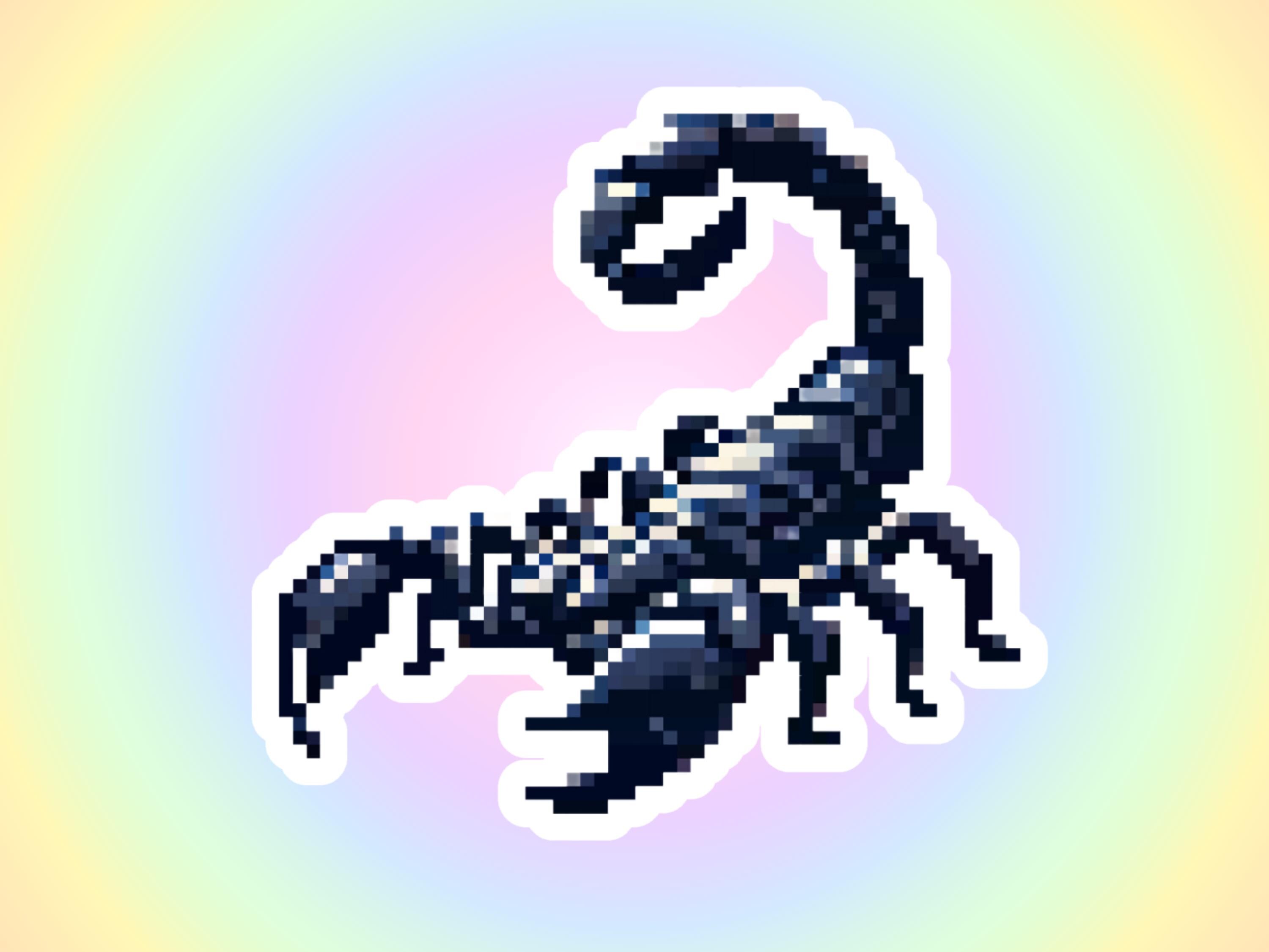 Realistic Pixel Art Scorpion Sticker Scientific Botanical Pixelated 8 ...