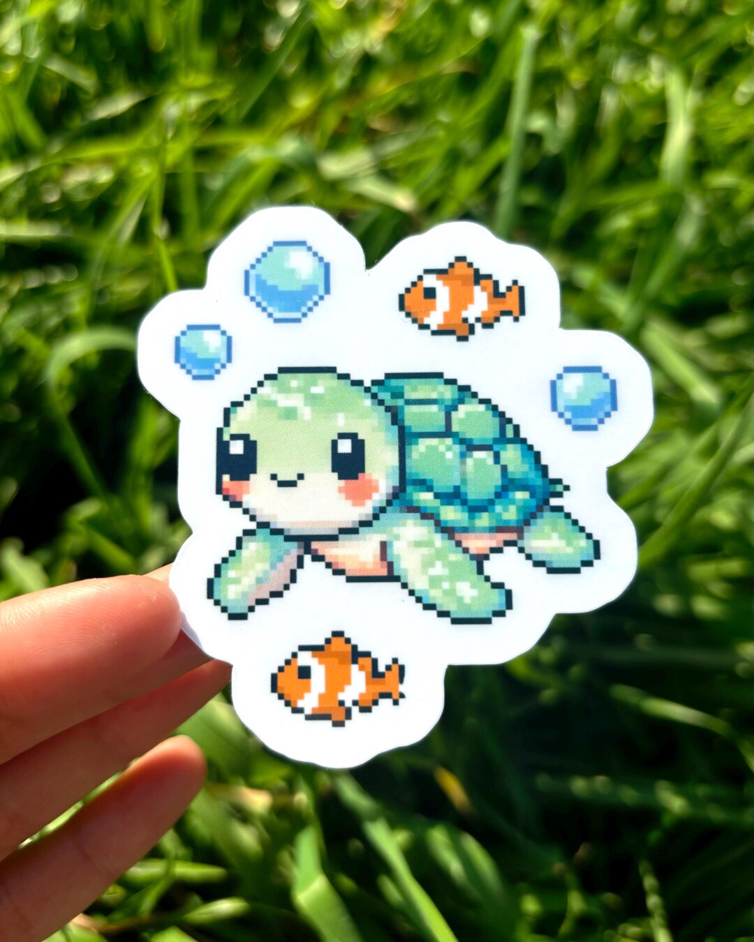 Cute Sea Turtle Sticker - Baby Sea Turtle Sticker, Kawaii Turtle ...
