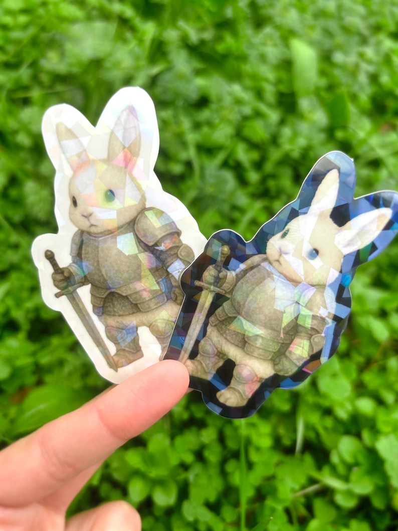 Bunny Knight Sticker: Medieval Rabbit in Armor & Sword - Etsy