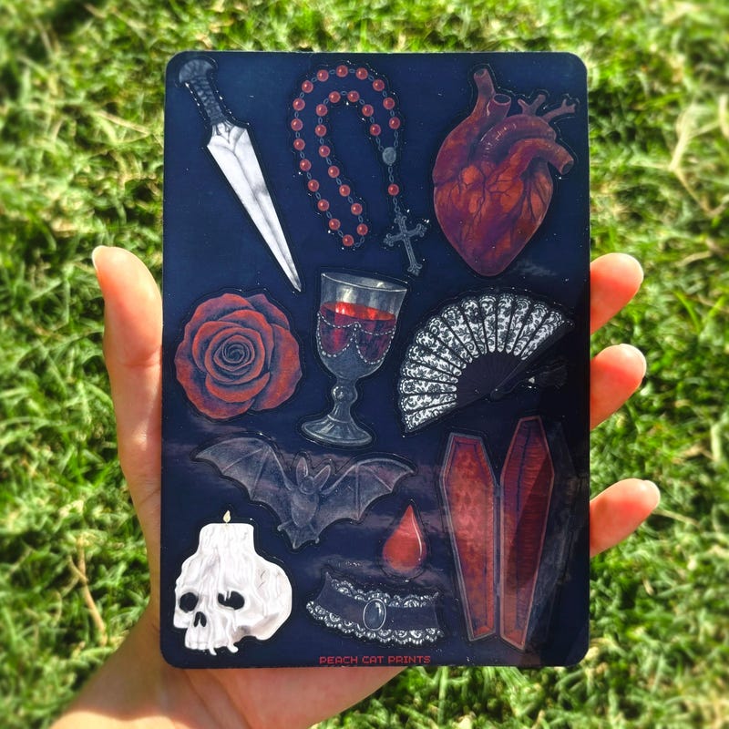 Gothic Red Sticker Sheets - Etsy