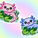 Kawaii Pixel Art Axolotl Vinyl Stickers Cute 8 Bit Marine Animals Sea ...