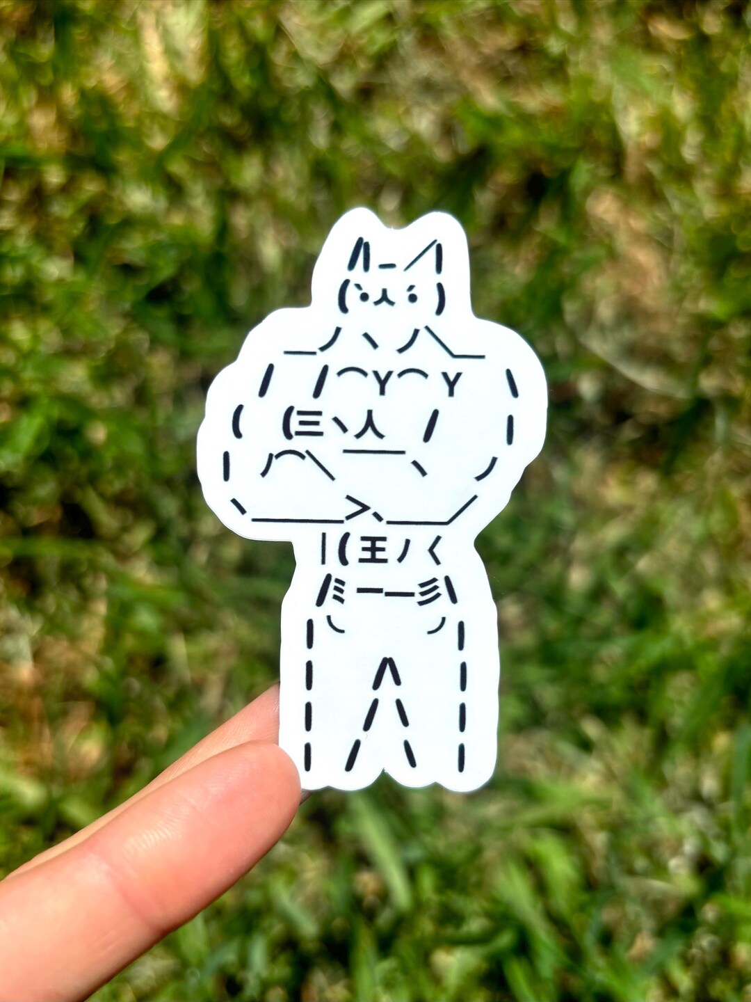 Buff Kitty Vinyl Sticker - Funny Gym Sticker, Cute Emoticon Sticker ...