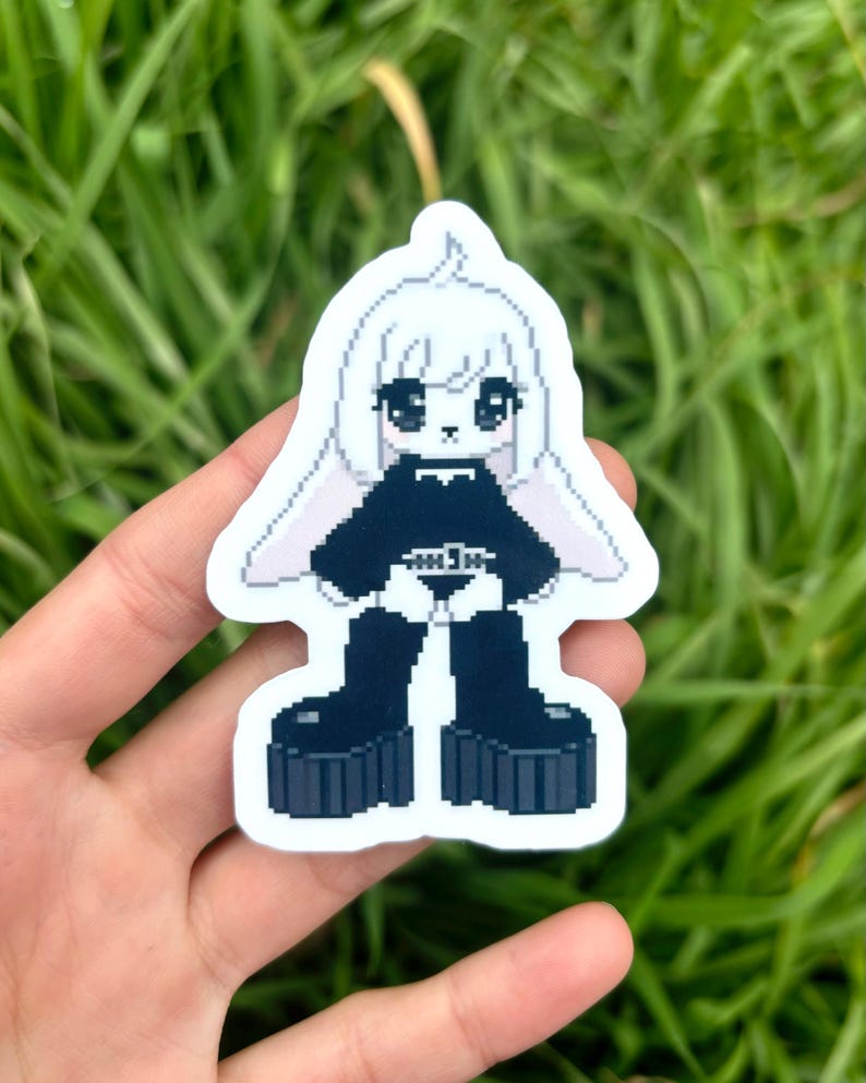 Goth Bunny Vinyl Sticker Goth Girl Decal, Holographic Anthro Bunny ...