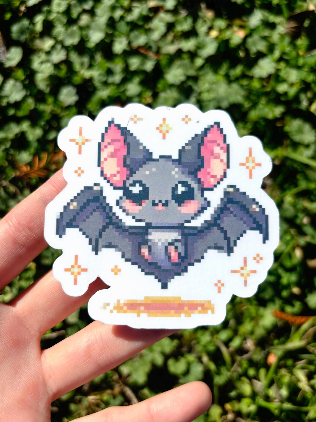 Pixel Art Bat Vinyl Sticker - Cute Holographic Bat Sticker, Pixelated 8 ...