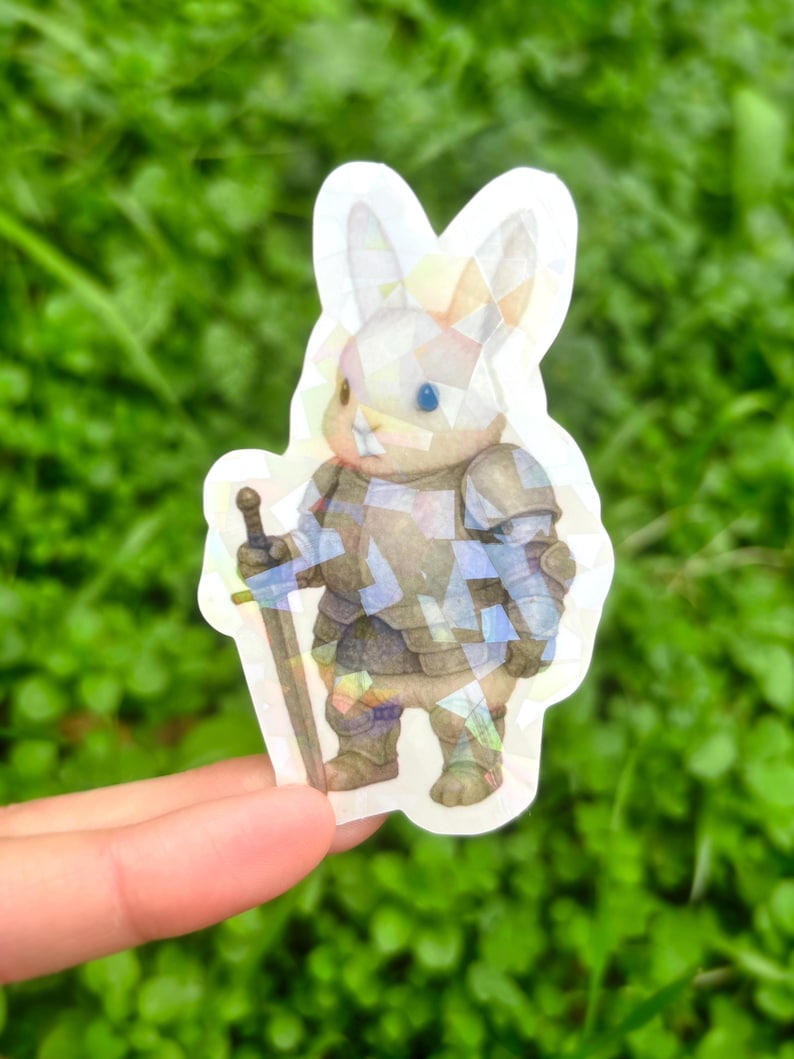 Bunny Knight Sticker: Medieval Rabbit in Armor & Sword - Etsy