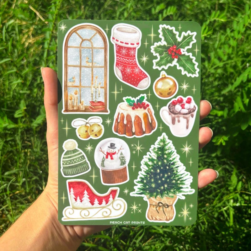 Christmas Stickers Sheet - Etsy