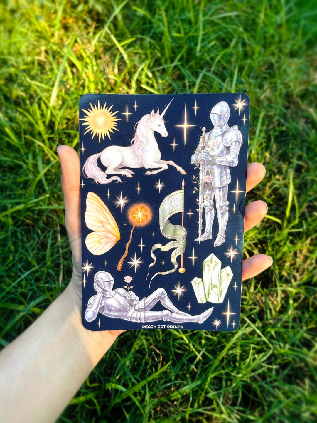 Medieval Knight Sticker Sheet - Illustrated Dark Fantasy Sticker Sheet ...