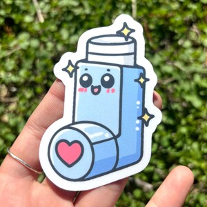 Cute Inhaler Sticker 2 Pack - Kawaii Asthma Sticker Two Set, Funny ...