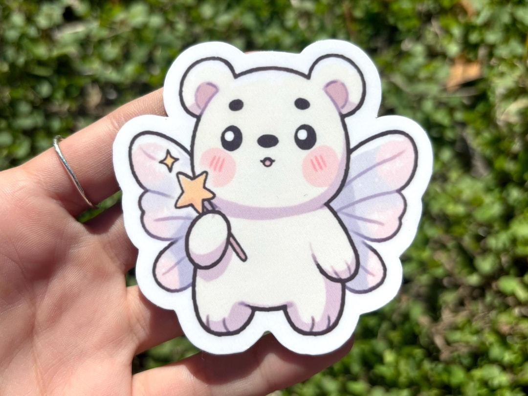 Fairy Polar Bear Vinyl Sticker Cute Faerie Animal Decal, Kawaii Fae ...