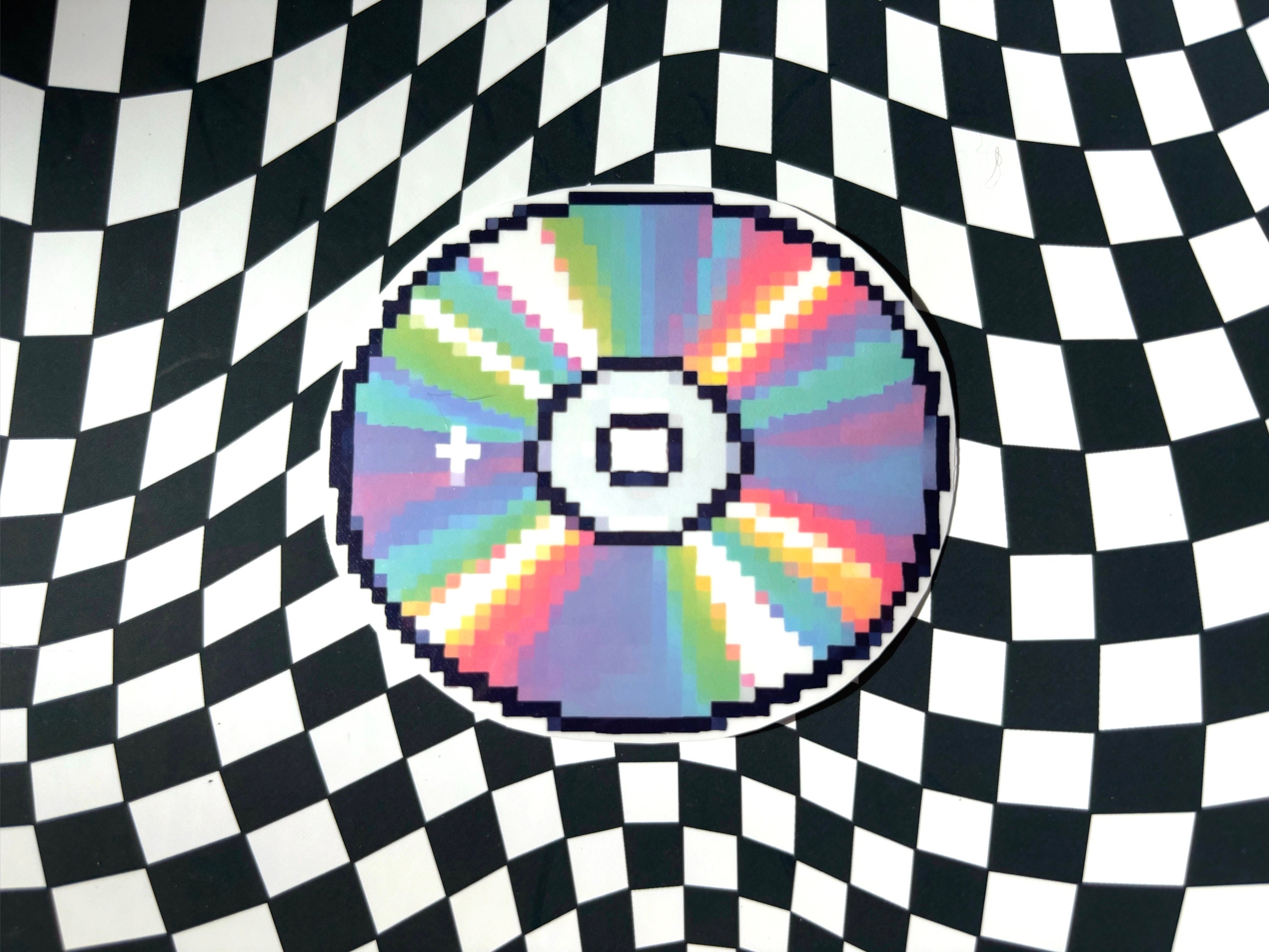 Pixel Art CD Vinyl Sticker Rainbow Retro DVD Sticker - Etsy