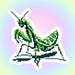 Realistic Pixel Art Praying Mantis Sticker Scientific Green Mantid ...