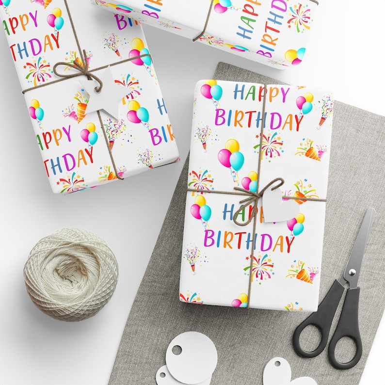 Happy Birthday Wrapping Paper - Etsy