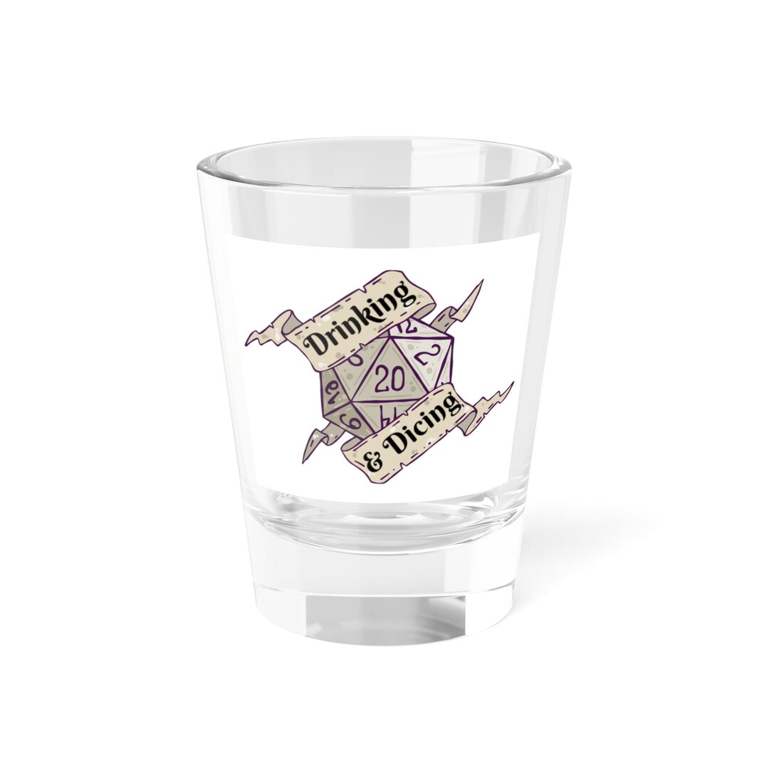 RPG Shot Glass – Dungeons Dice Dragons Drinkware | Dnd Party Favor ...