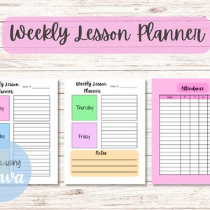 Teacher Lesson Planner Printable PDF and Editable Template, Teacher ...