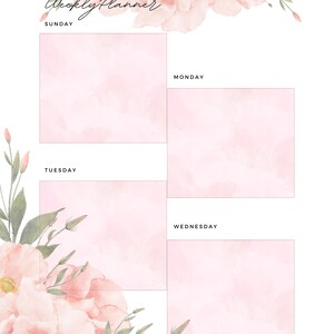 3 Page Floral Weekly Planner Bundle - Etsy