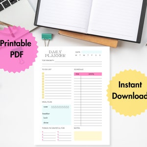 Printable Colorful Daily Planner - Etsy