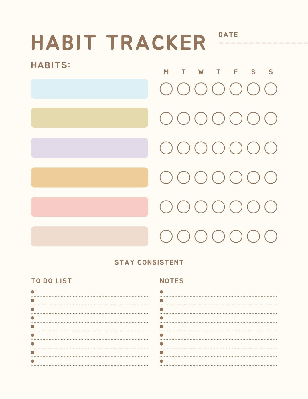 Printable Boho Habit Tracker - Etsy