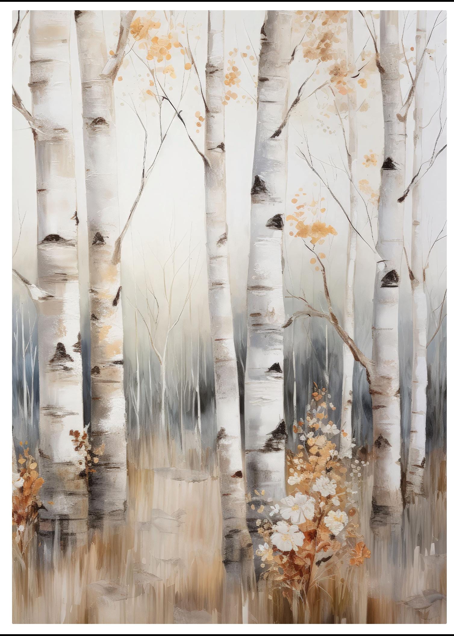 5 Birch Trees Art Cards, 5 Card Pack #1, 7x5 Blank Inside Fine Art ...
