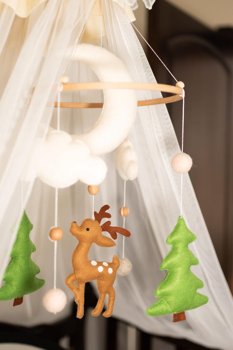 Deer Baby Mobile. Crib Mobile Deer. Deer Nursery Decor. Nursery Mobile ...