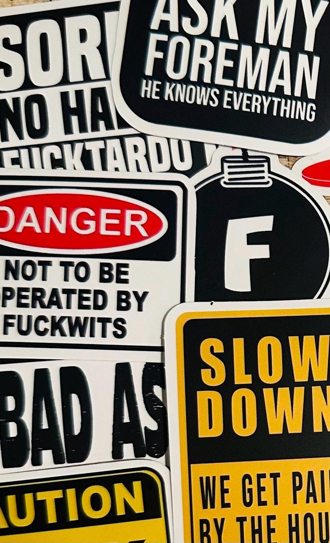 Funny Hard Hat Sticker Pack: Edgy Blue Collar Humor - Etsy