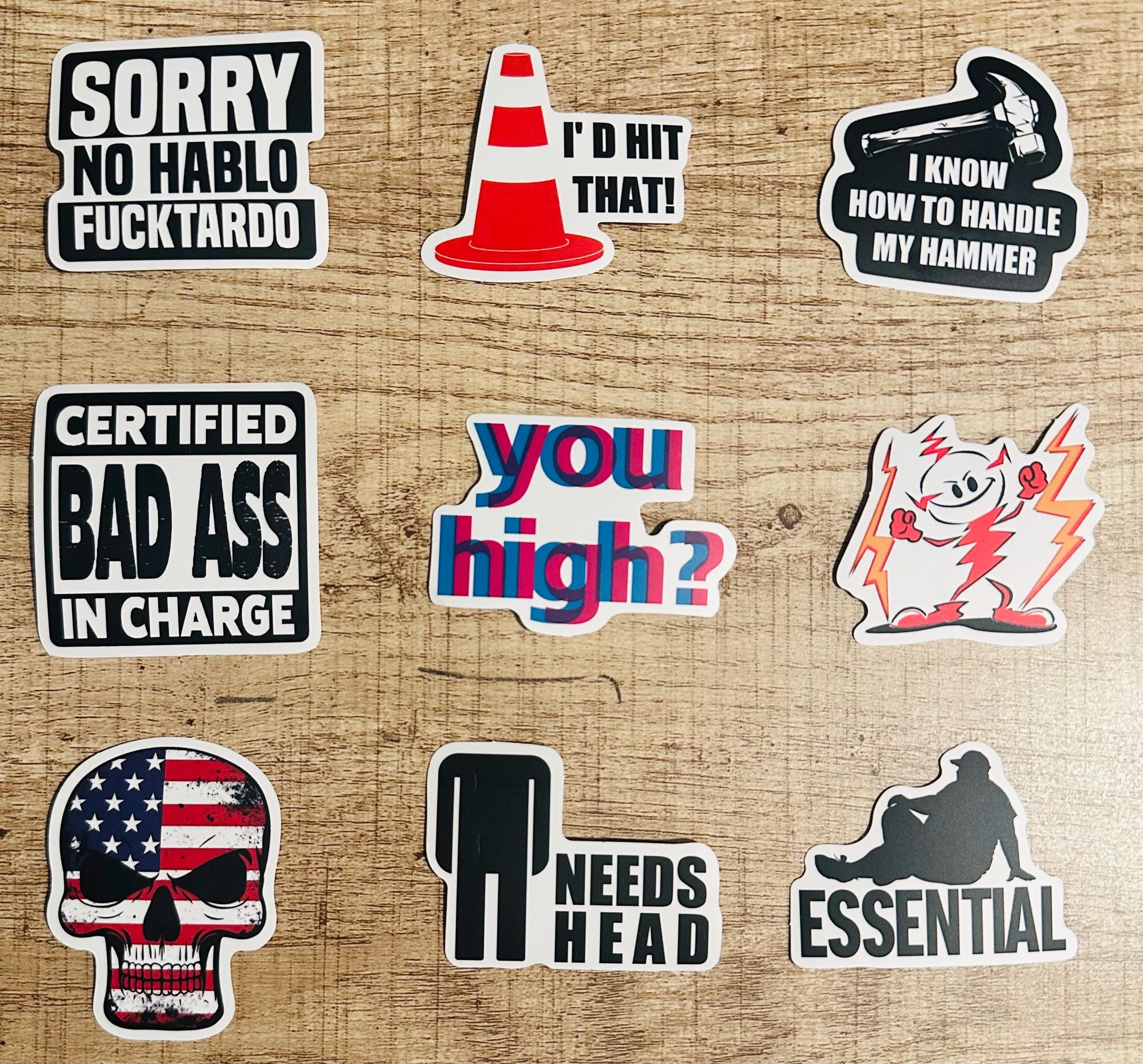 Funny Hard Hat Sticker Pack: Edgy Blue Collar Humor - Etsy
