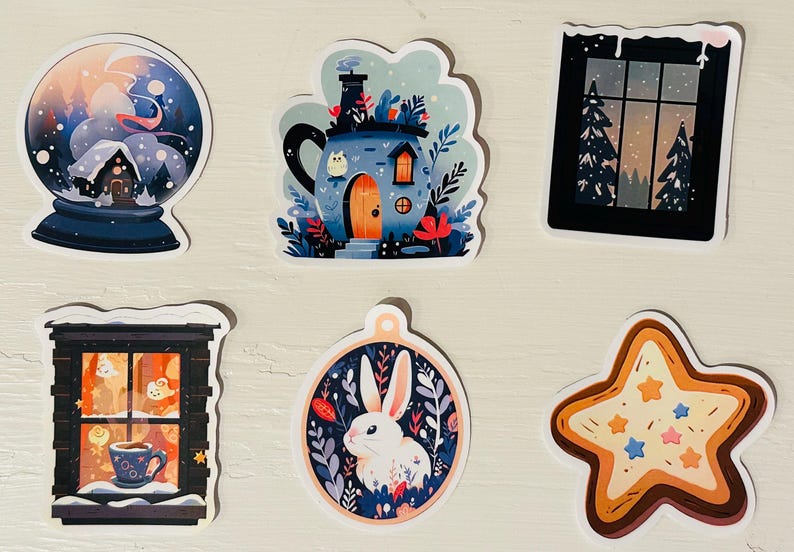 Winter Sticker Pack, Snowy Winter Aesthetic (10pcs), Festive Decor ...