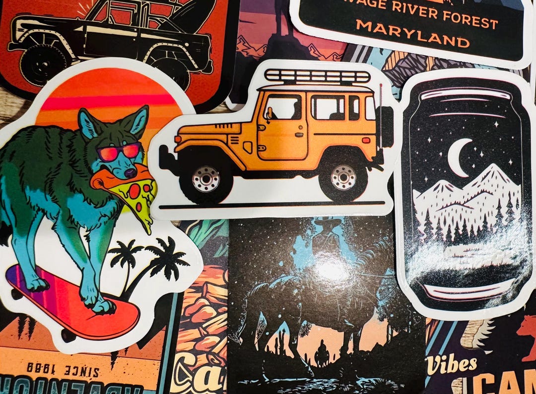 Waterproof Adventure Stickers: Outdoor Travel Decals for Laptop, Water ...
