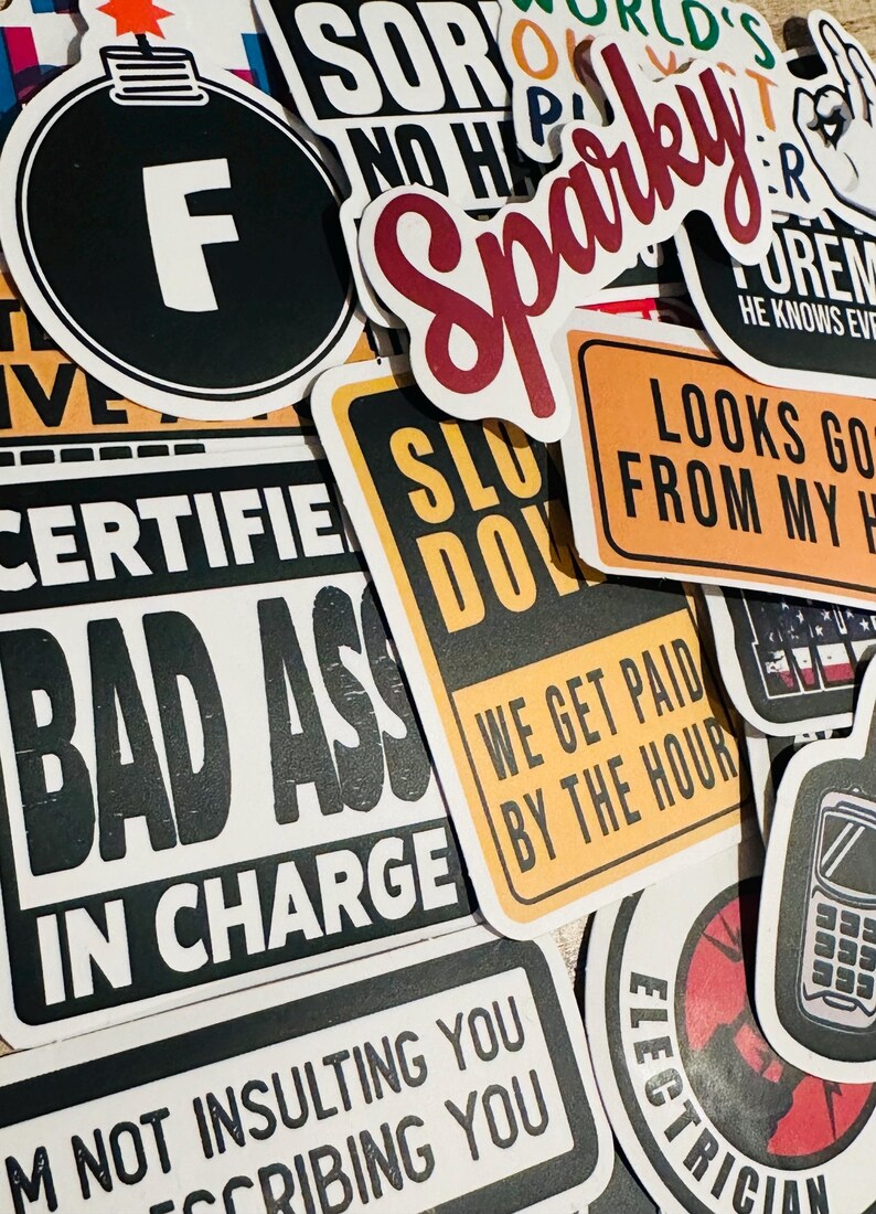 Funny Hard Hat Sticker Pack: Edgy Blue Collar Humor - Etsy