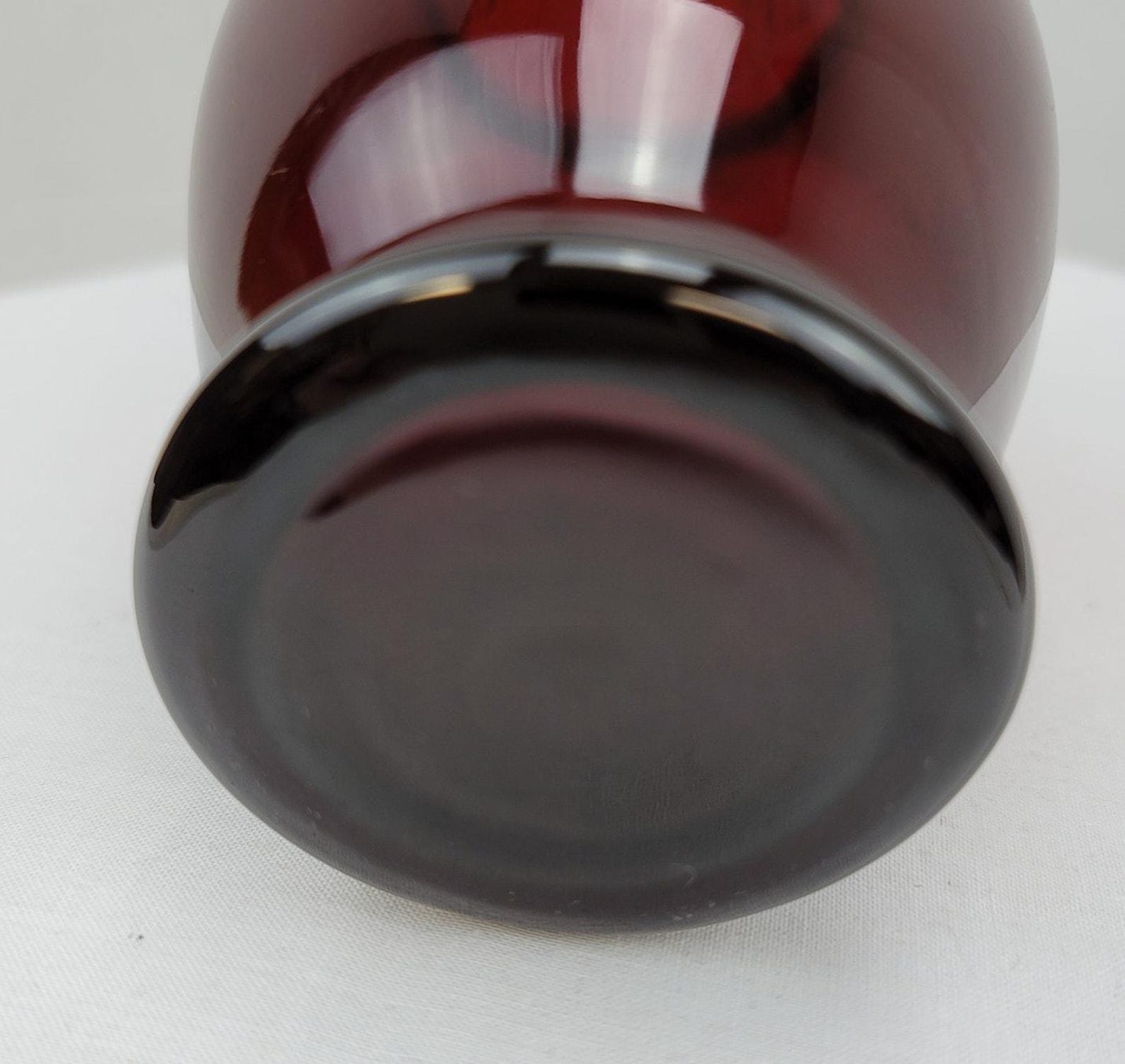 Vintage Anchor Hocking Ruby Red Flared Glass Vase 6.5" Shiny No Flaws ...