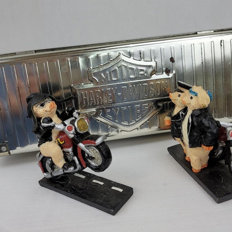 Hog on a Harley Figurine - Etsy