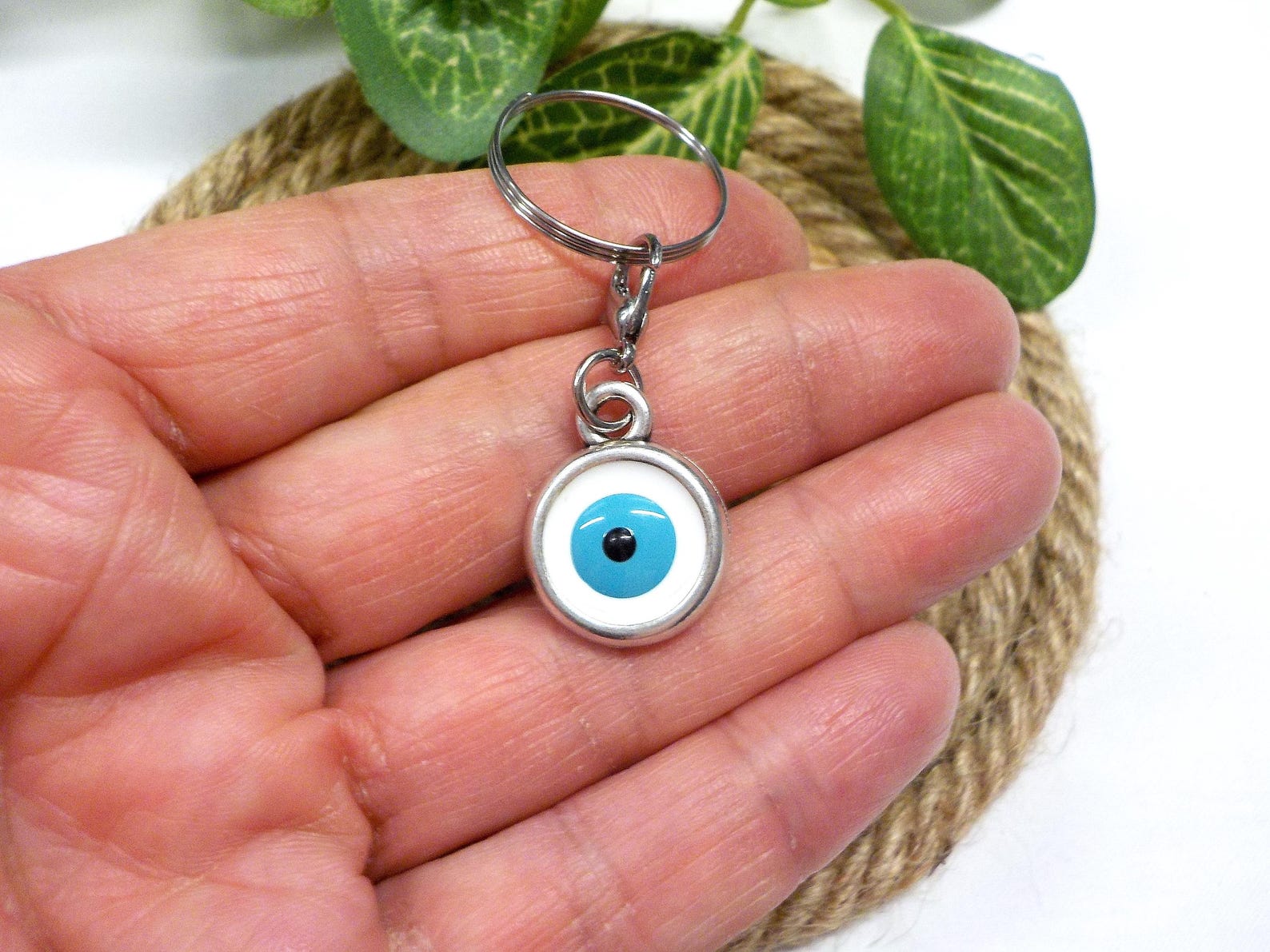 Enamel Evil Eye Protection Charm, Pet Collar Charm, Clip on Dainty ...