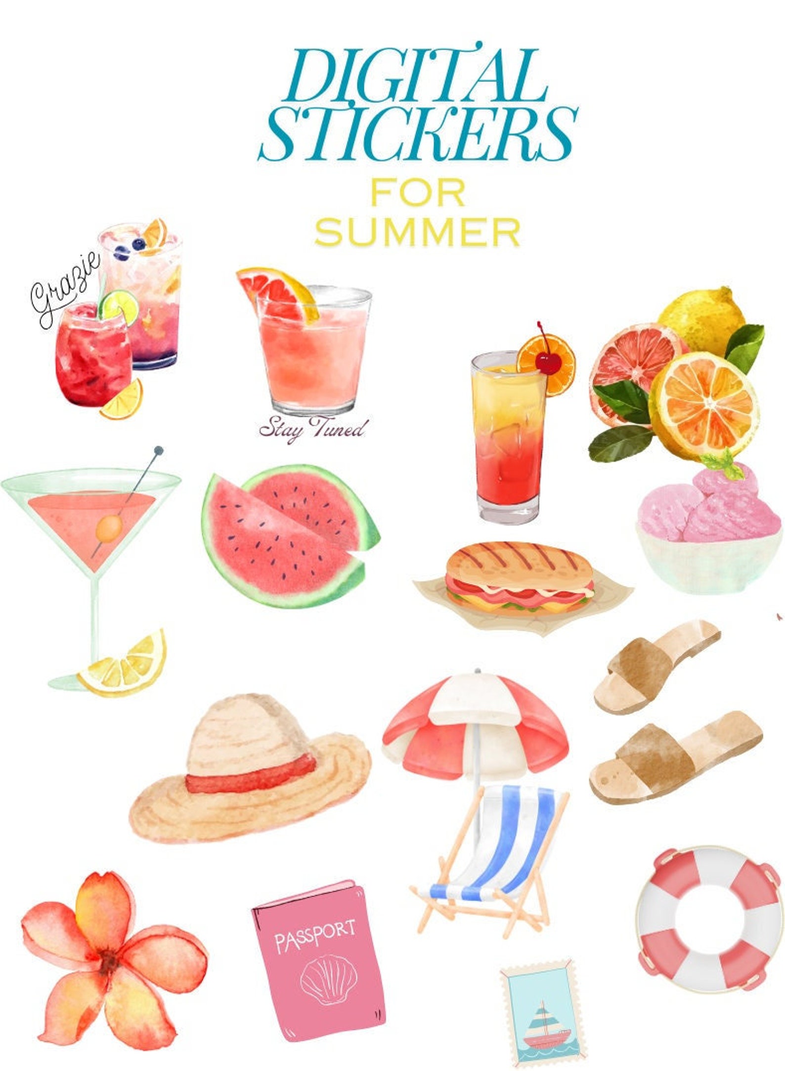 Digital Download Stickers! Vacay Vibes! - Etsy