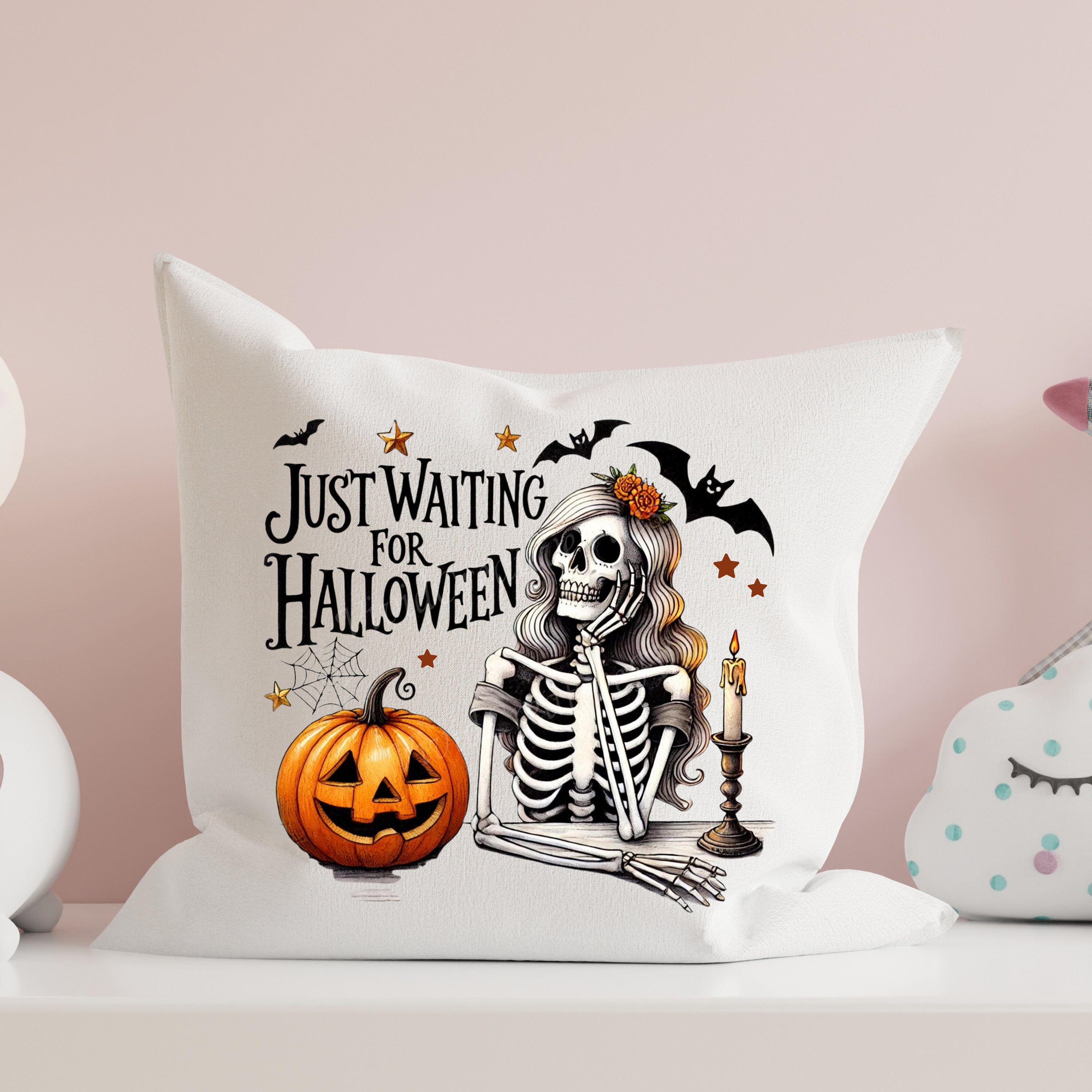 Just Waiting for Halloween Png, Funny Skeleton Halloween Png, Fall ...