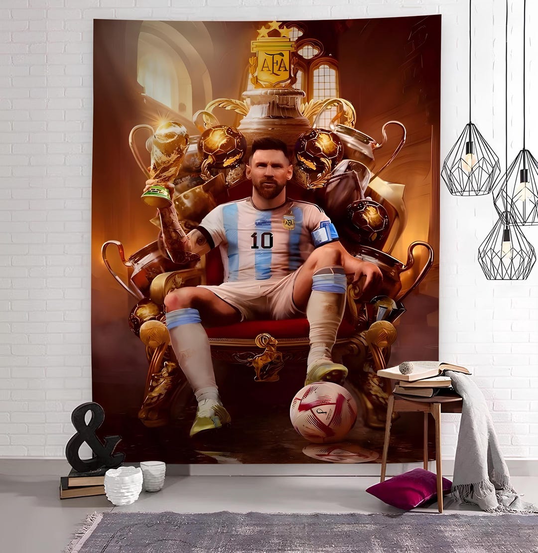 Lionel Messi Wall Tapestry, Messi Wall Decor , Messi Fan Nursery Decor ...
