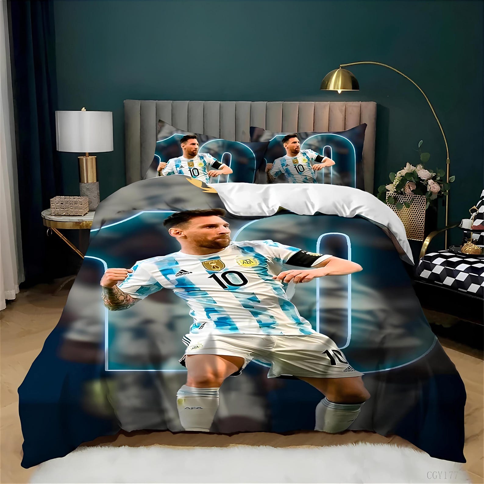 Lionel Messi Duvet Cover, Lionel Messi Fan Bedding Set,soccer Duvet ...