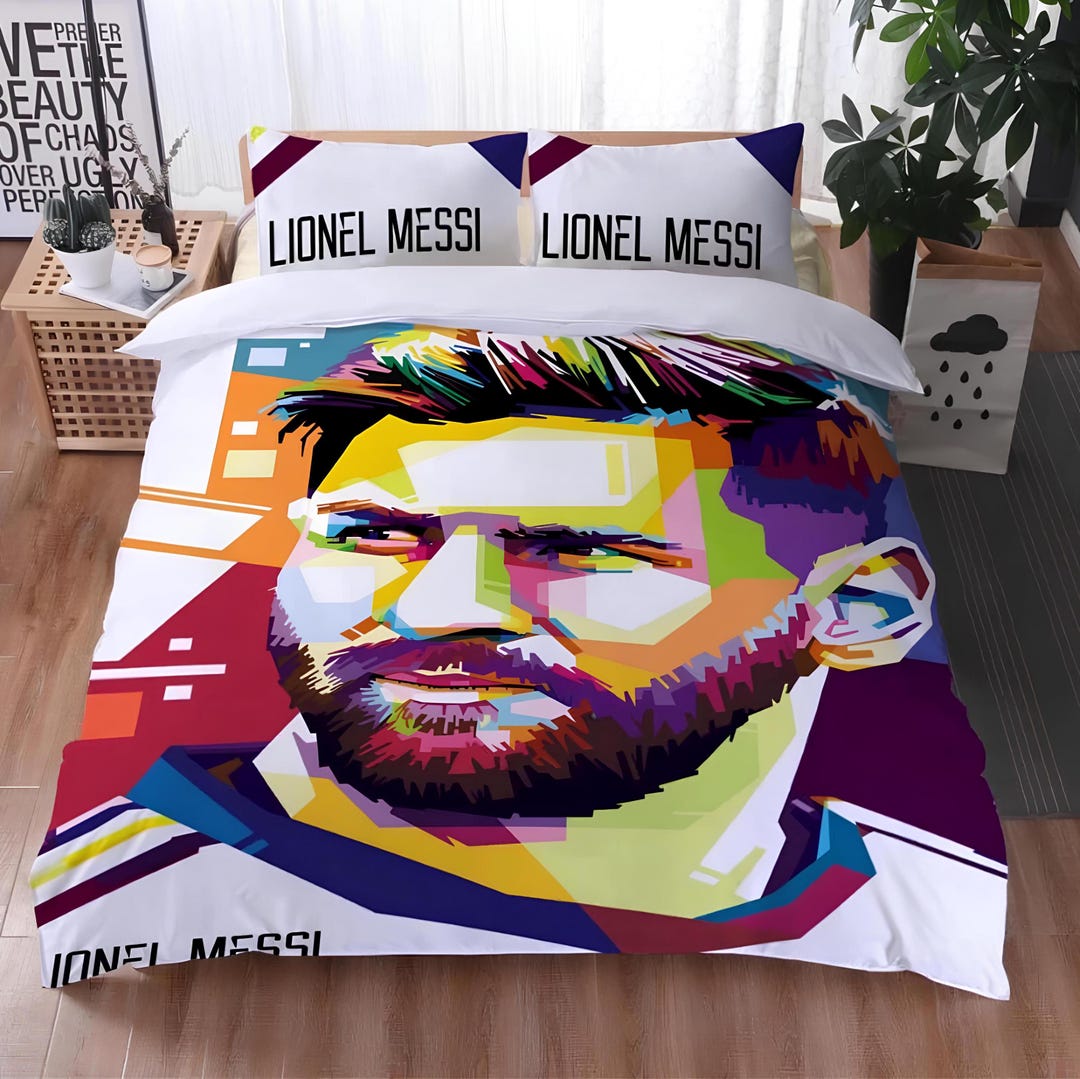 Lionel Messi Duvet Cover, Lionel Messi Fan Bedding Set,soccer Duvet ...